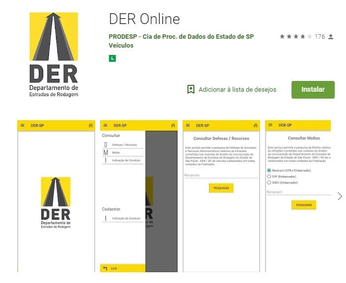 DER-SP lança app para consulta de multas e indicação de condutor